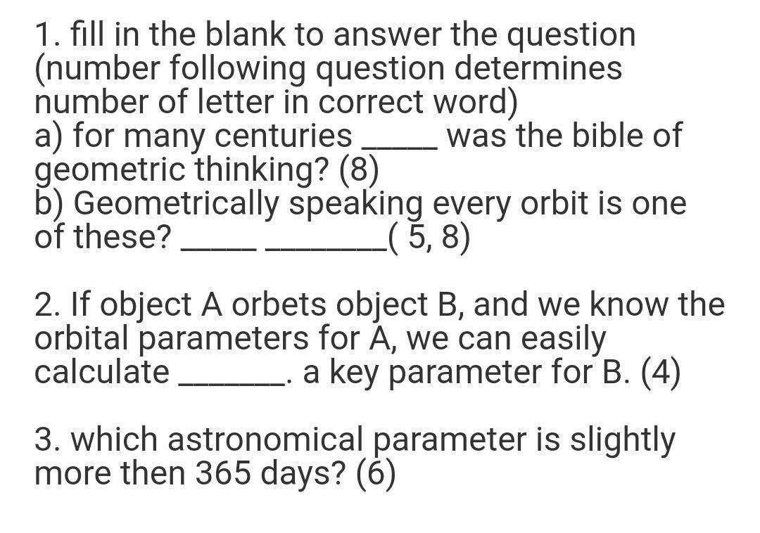 Solved 1. fill in the blank to answer the question (number | Chegg.com