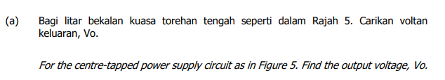 Solved (a) Bagi litar bekalan kuasa torehan tengah seperti | Chegg.com