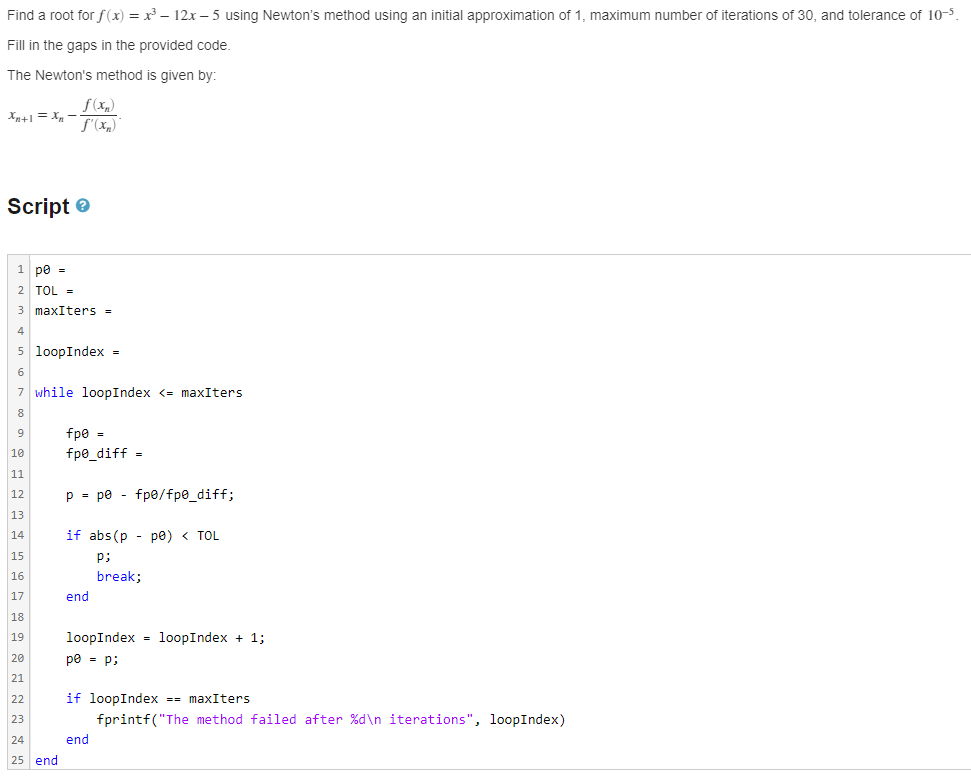 Solved Find a root for f(x)=x3−12x−5 using Newton's method | Chegg.com