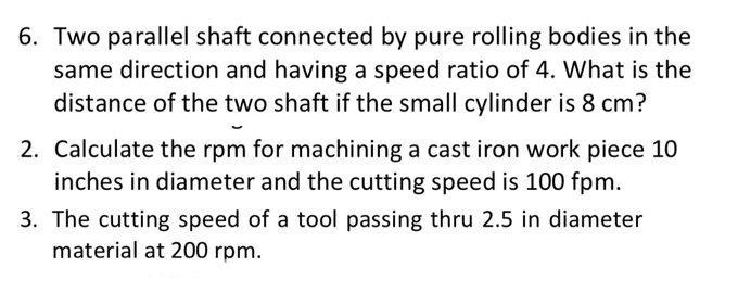 Solved 6. Two parallel shaft connected by pure rolling | Chegg.com