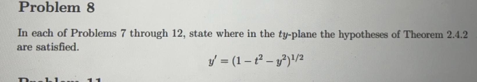 Solved In each of Problems 7 through 12, state where in the | Chegg.com