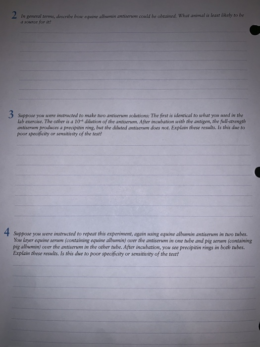 Solved Precipitin Ring Test 1. What was the purpose for | Chegg.com