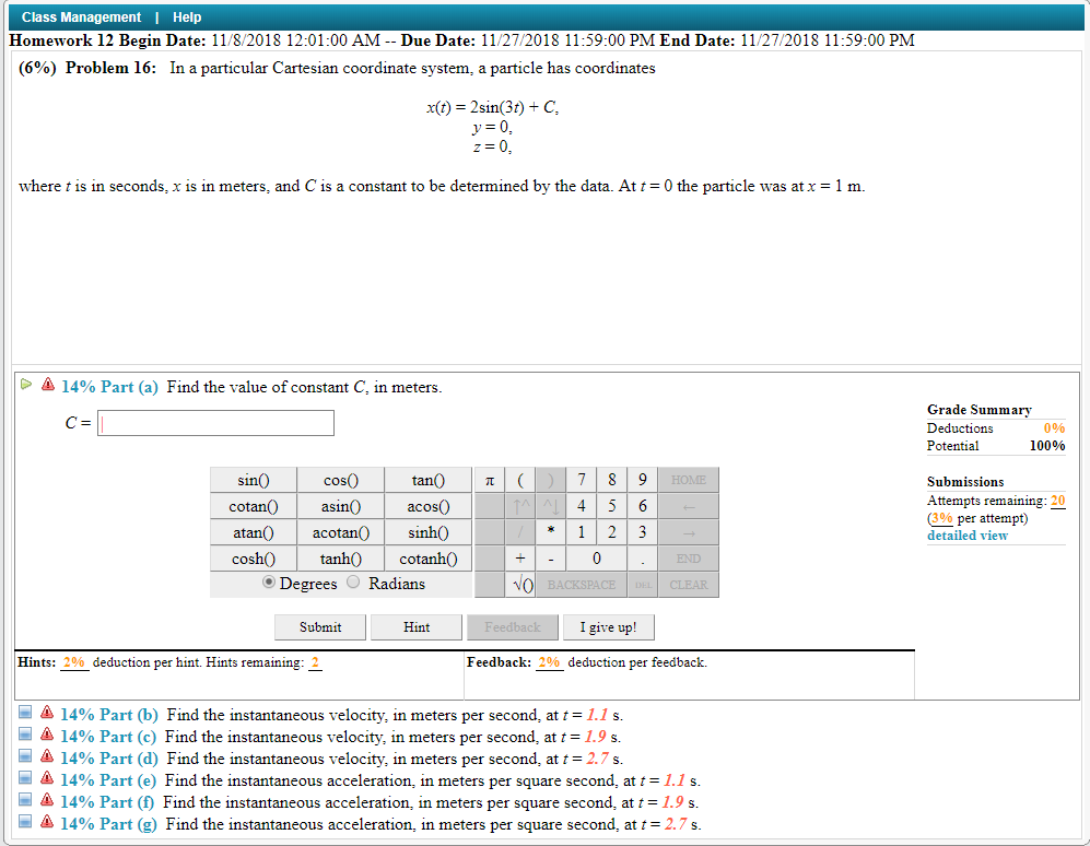 Solved Class Management I Help Homework 12 Begin Date: | Chegg.com