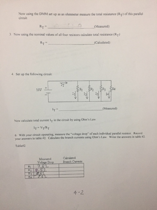 Solved IET 291 Applied Circuits LAB 4 Parallel Circuits and | Chegg.com