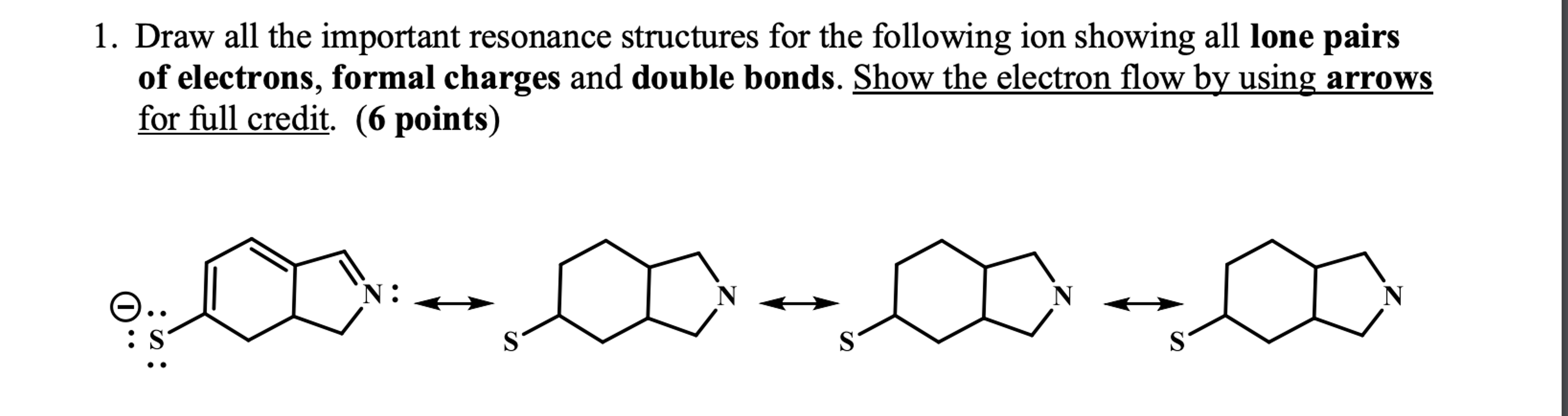 Solved Draw all the important resonance structures for the | Chegg.com