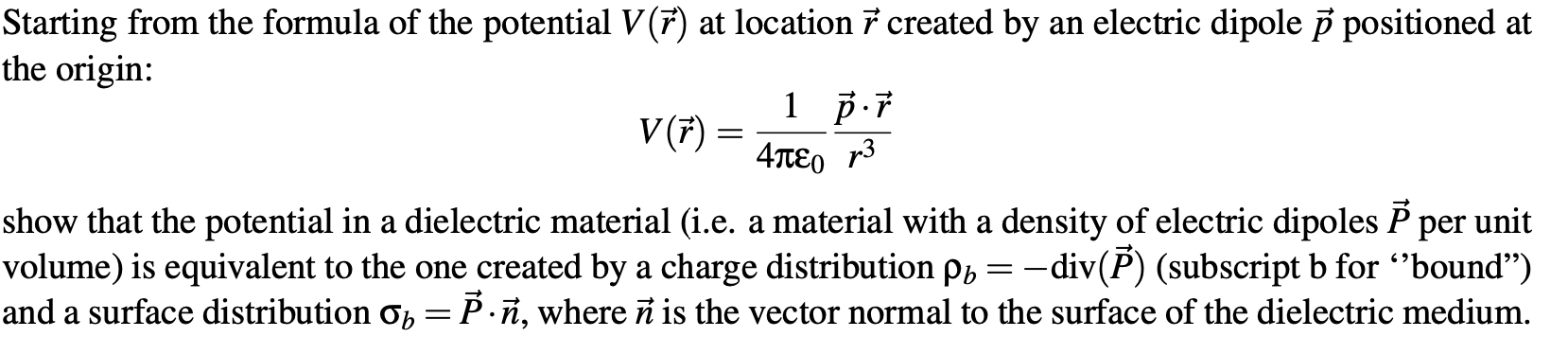 Solved Starting from the formula of the potential V(r) at | Chegg.com