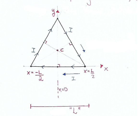 Solved find H at the center of C of an equilateral | Chegg.com