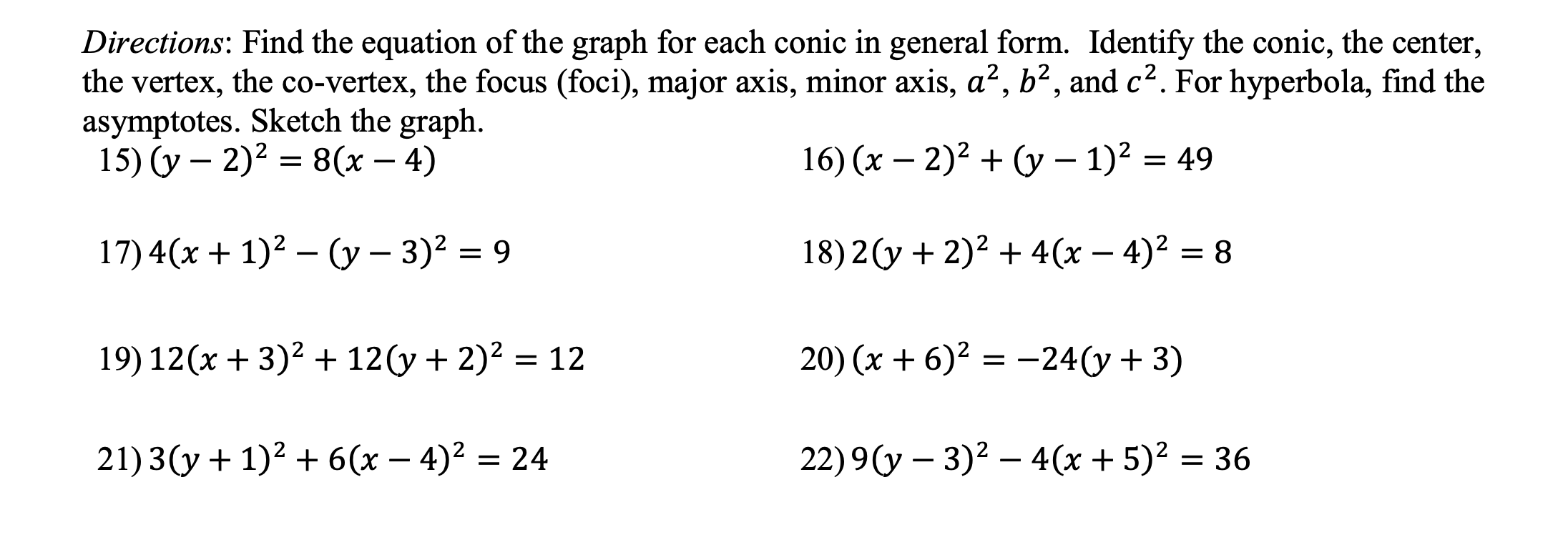 Solved Directions: Find the equation of the graph for each | Chegg.com