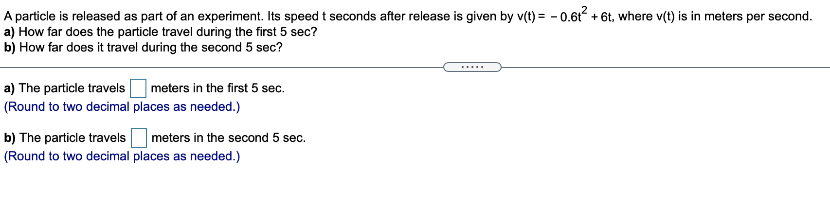 Solved A particle is released as part of an experiment. Its | Chegg.com