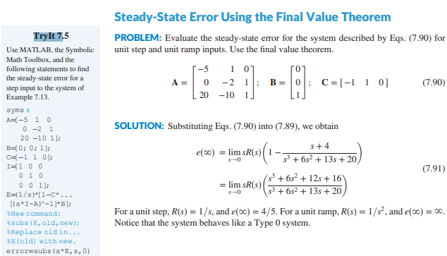 Solved Steady-State Error Using the Final Value Theorem | Chegg.com