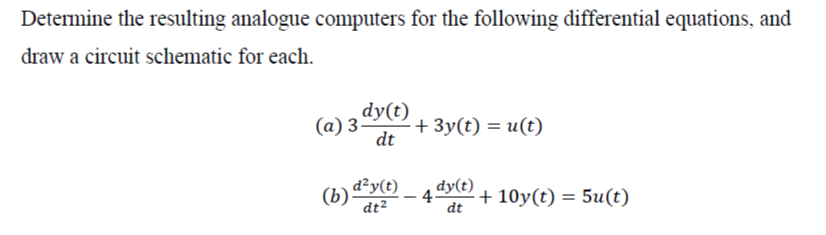 Solved Determine the resulting analogue computers for the | Chegg.com ...