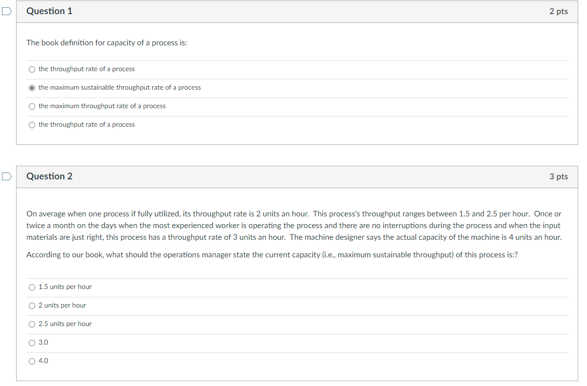 Solved The book definition for capacity of a process is: the | Chegg.com