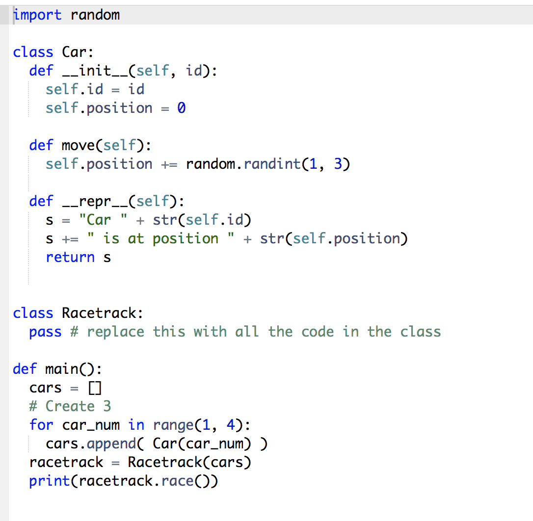 Solved You are given a Car class which keeps track of its id | Chegg.com