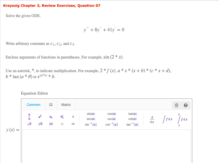 Solved Kreyszig Chapter 3, Review Exercises, Question 07 | Chegg.com