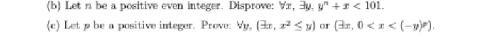 Solved (b) Let n be a positive even integer. Disprove: Vi, | Chegg.com