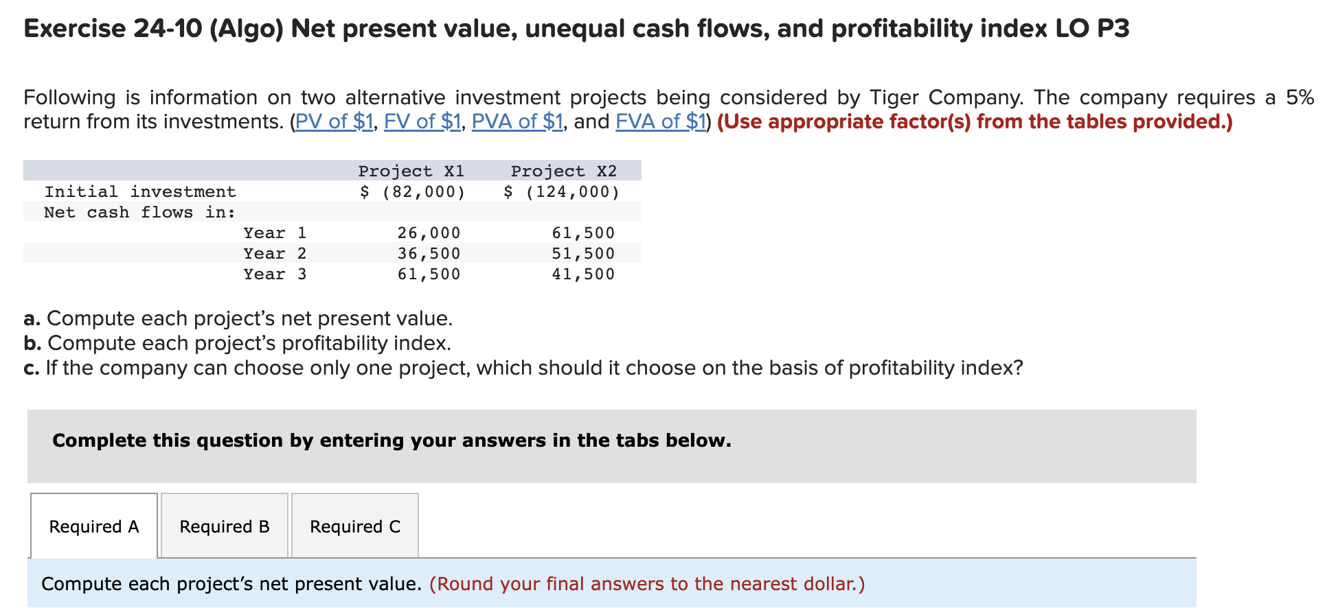 Solved Exercise 24-10 (Algo) Net present value, unequal cash | Chegg.com