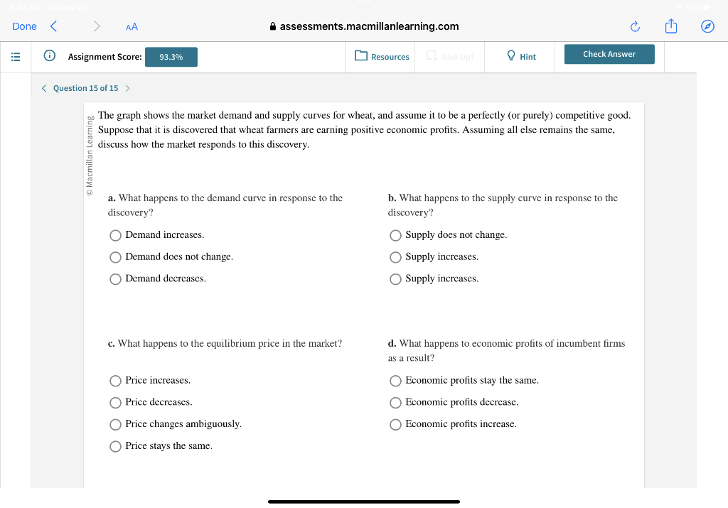 Solved AA A assessments.macmillanlearning.com 15 of 15> The | Chegg.com