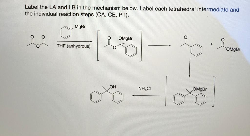 Solved Label the LA and LB in the mechanism below. Label | Chegg.com