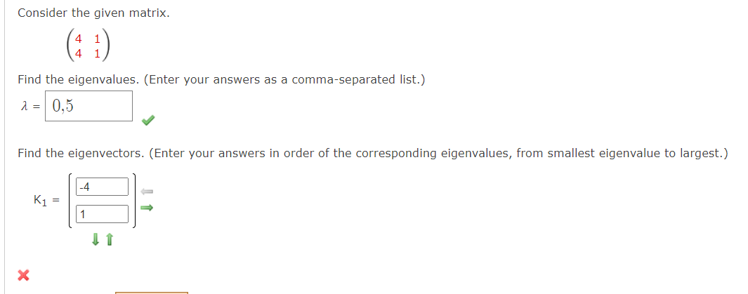 Solved Consider the given matrix. (4411) Find the | Chegg.com