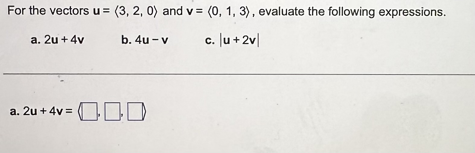 Solved For the vectors \\( \\mathbf{u}=\\langle | Chegg.com