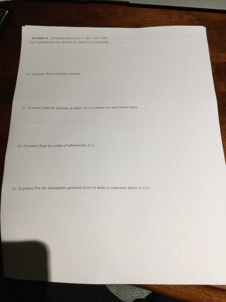Solved Problem 2. (10 points) Given fi)--2 + 3a + 72 (a) (2 | Chegg.com