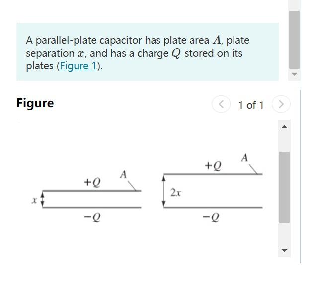 Solved A parallel-plate capacitor has plate area A, plate | Chegg.com