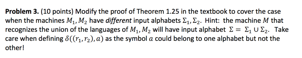 Solved Problem 3. (10 points) Modify the proof of Theorem | Chegg.com