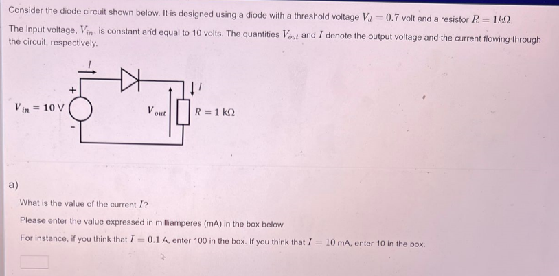 Solved Consider the diode circuit shown below. It is | Chegg.com