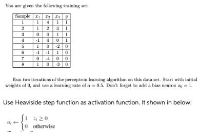 Solved You are given the following training set: Run two | Chegg.com