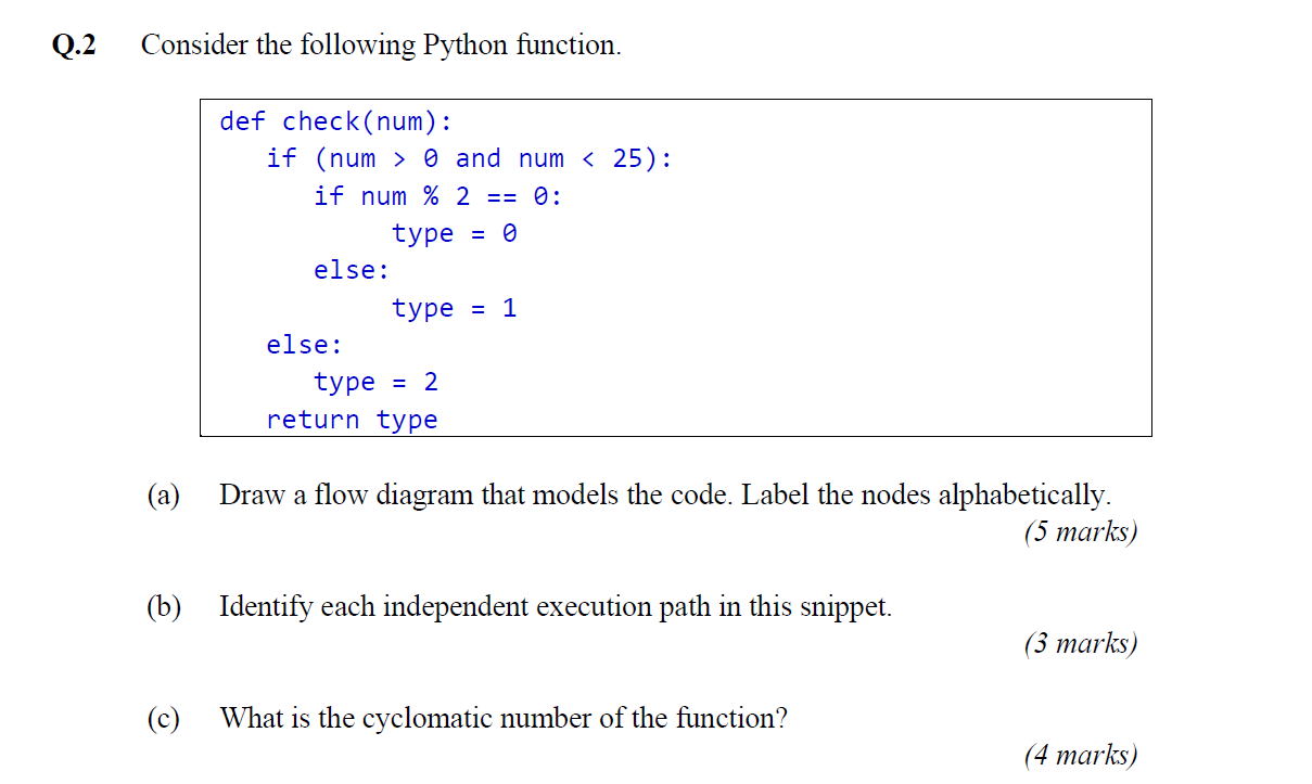 Solved Q.2 Consider the following Python function. def | Chegg.com