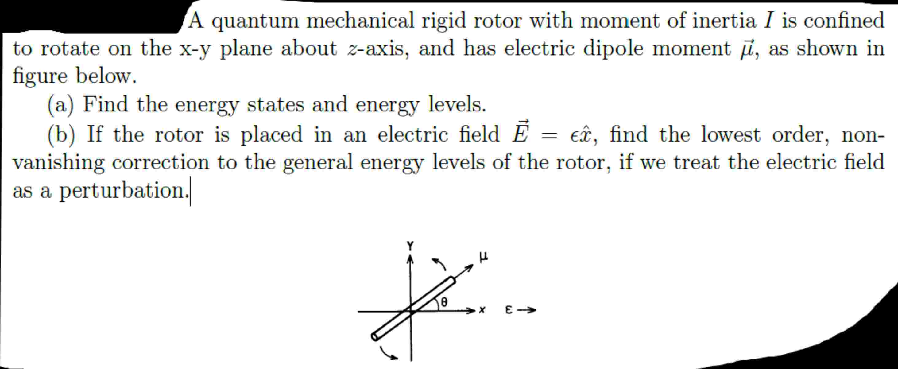 A quantum mechanical rigid rotor with moment of | Chegg.com