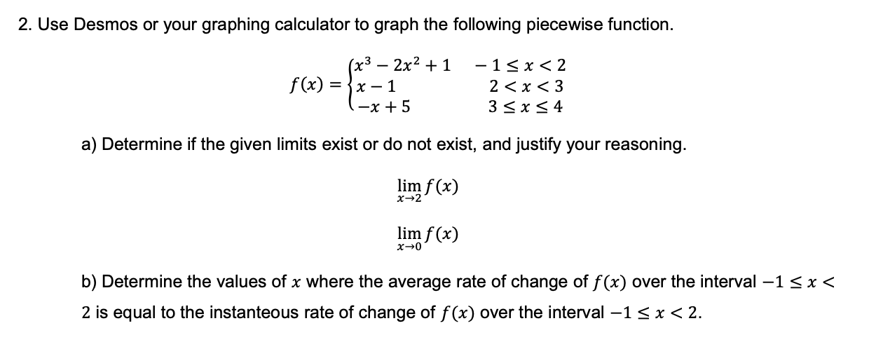 2. Use Desmos or your graphing calculator to graph | Chegg.com