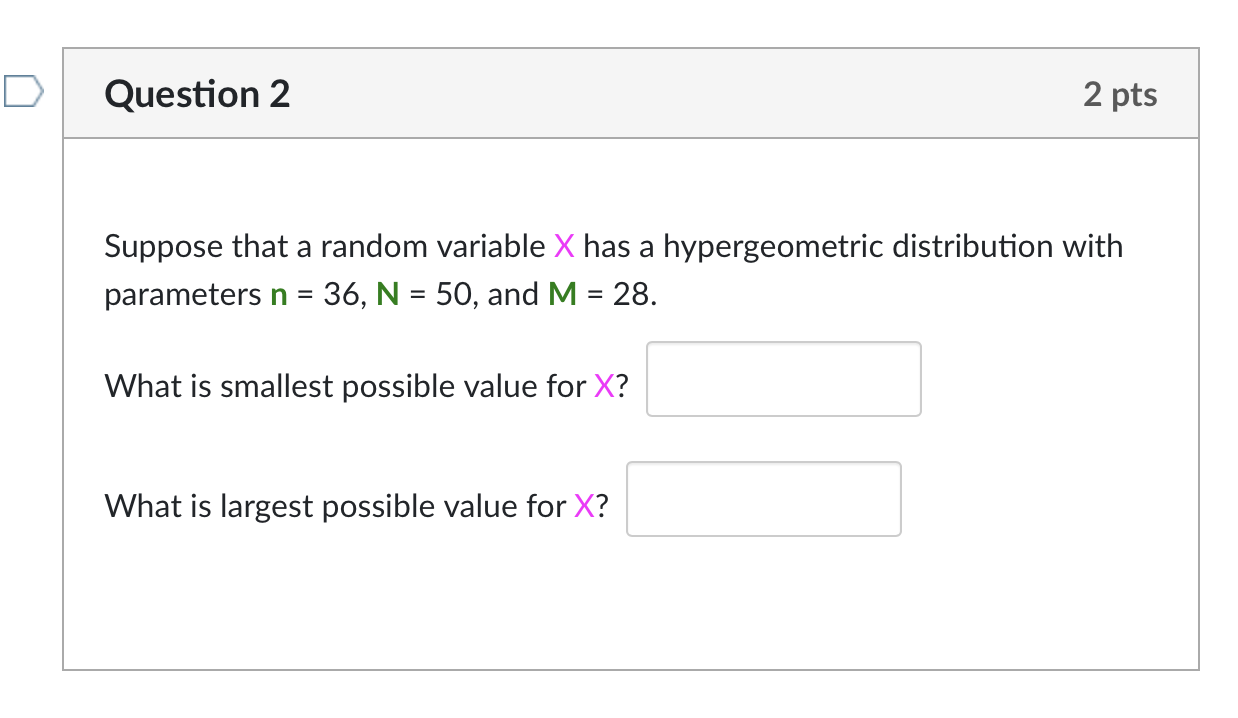 Solved Question 2 2 pts a Suppose that a random variable X | Chegg.com