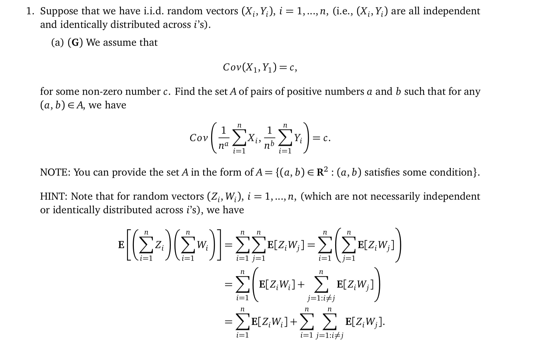 Suppose that we have i . i . d . ﻿random vectors ( x | Chegg.com