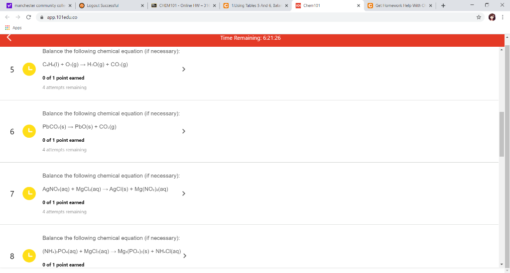 Solved manchester community colle X Logout Successful IR | Chegg.com