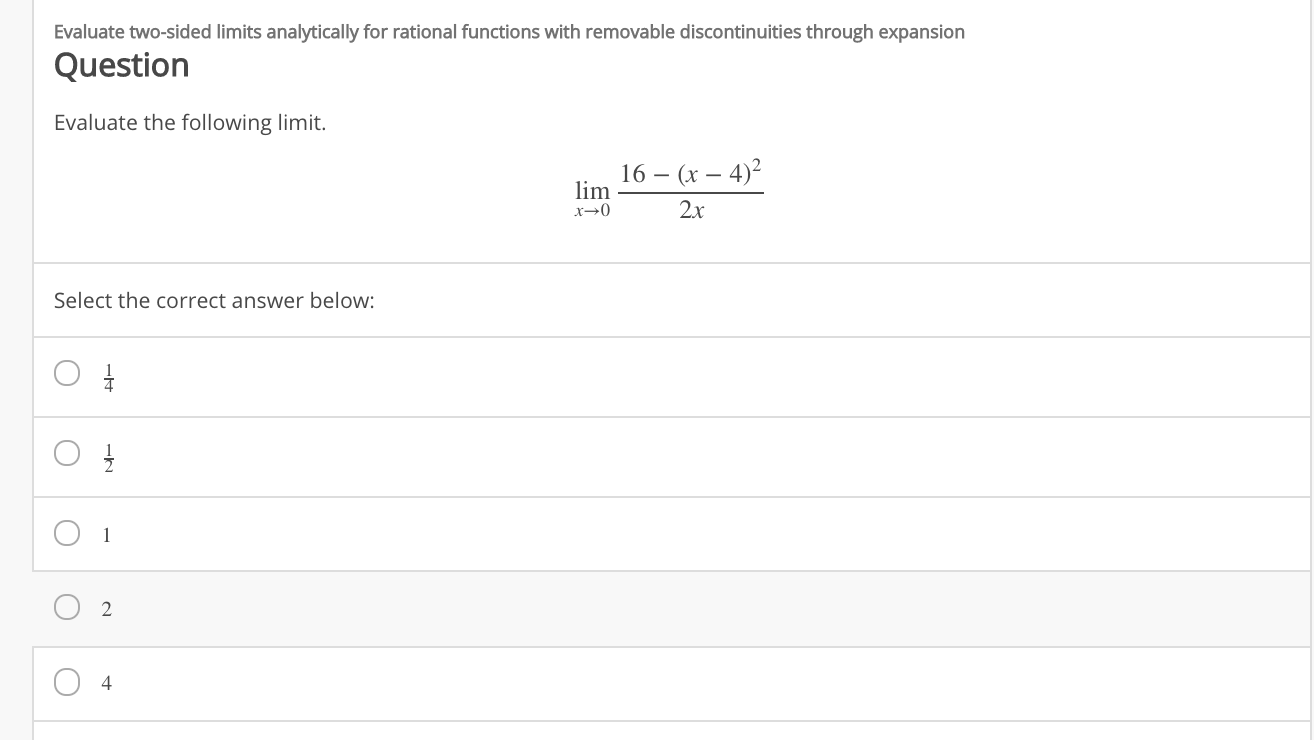 Solved Evaluate two-sided limits analytically for rational | Chegg.com