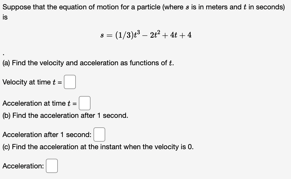 Solved Suppose that the equation of motion for a particle | Chegg.com