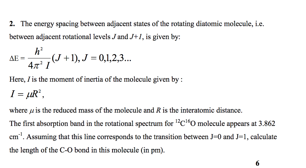Solved 2. The energy spacing between adjacent states of the | Chegg.com