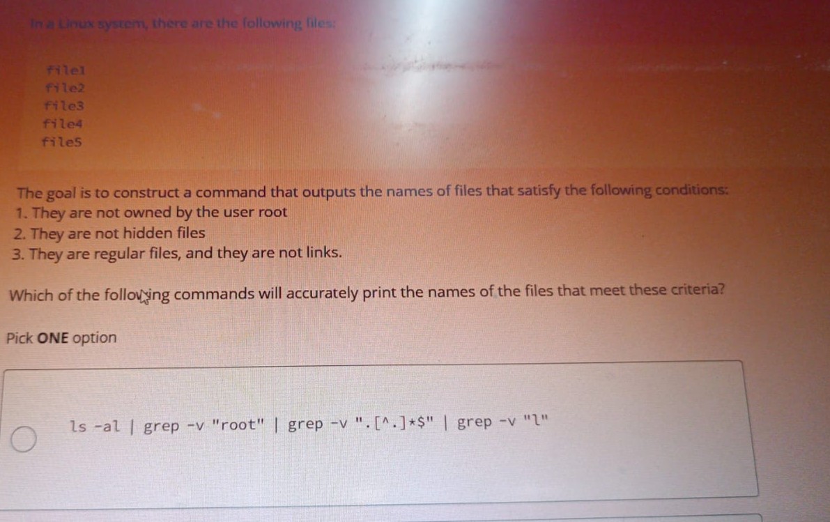 Solved In a Uinux system, there are the following | Chegg.com
