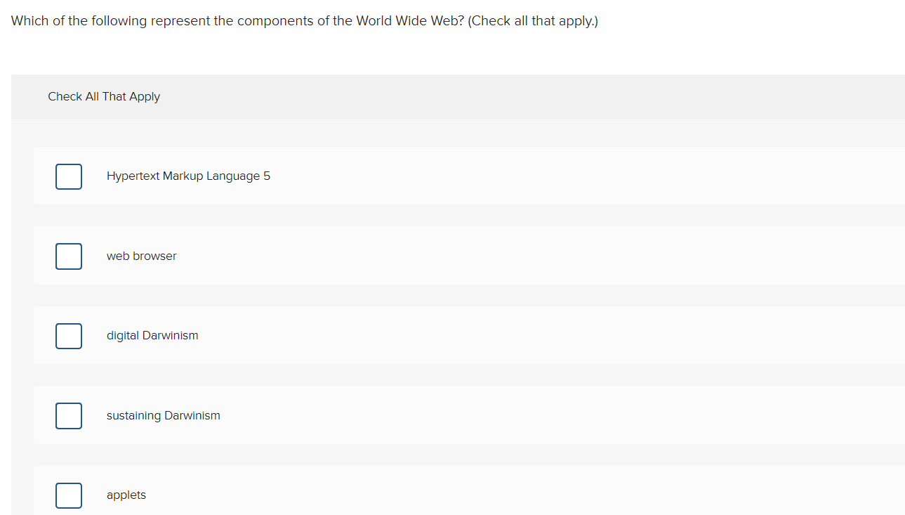 Solved Which of the following represent the components of | Chegg.com