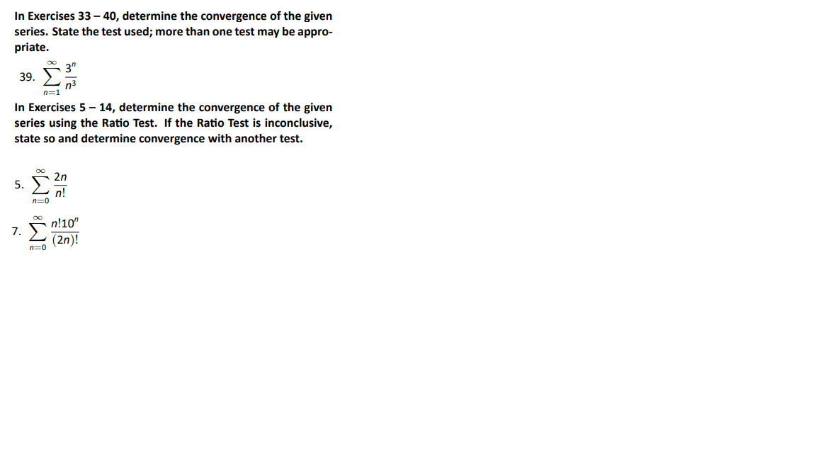 Solved In Exercises 33-40, determine the convergence of the | Chegg.com