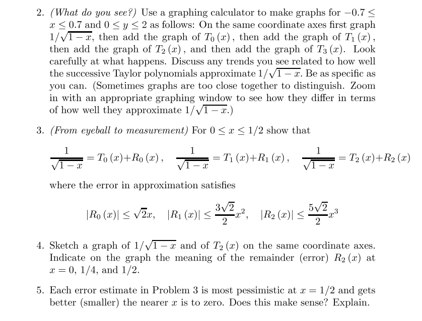 Solved 2. (What do you see?) Use a graphing calculator to | Chegg.com