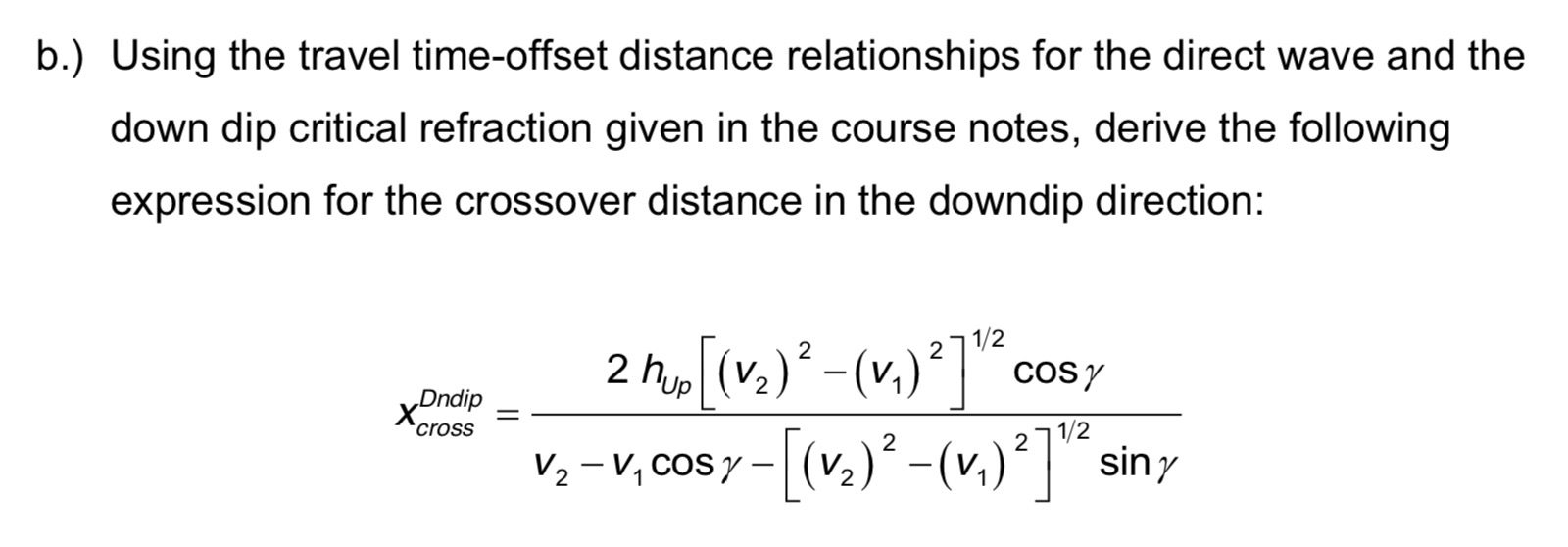 Solved Critical Distance Source Dndip crit Hup hup b.) | Chegg.com