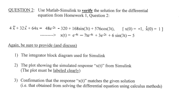 QUESTION 2: Use Matlab-Simulink to yerify the | Chegg.com
