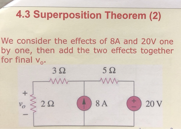 Solved 4.3 Superposition Theorem (2) We consider the effects | Chegg.com