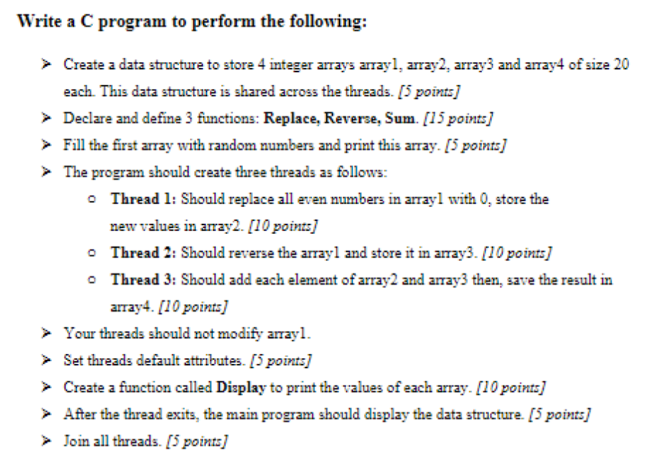 Solved Write A Cprogram To Perform The Following Create A