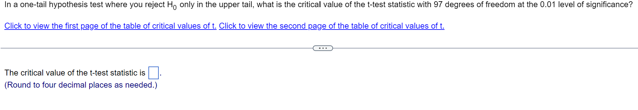 Solved In A One Tail Hypothesis Test Where You Reject H0 7615