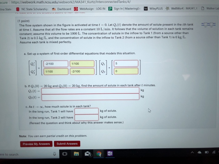 Solved ecure https:/webwork.math.ncsu.edu/webwork2/MA341 | Chegg.com