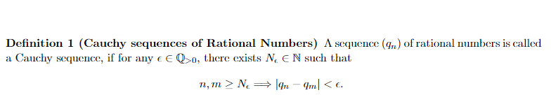 Solved Definition 1 (Cauchy sequences of Rational Numbers) Λ | Chegg.com