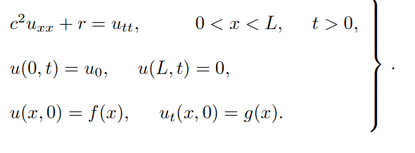 Solved c-Uzı + r = Utt, 0